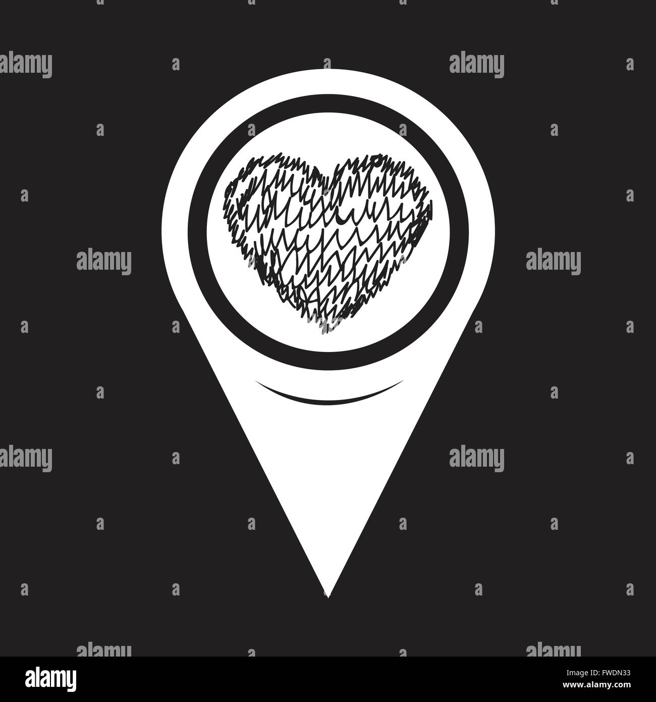 Map Pointer Heart Icon Stock Vector Image & Art - Alamy