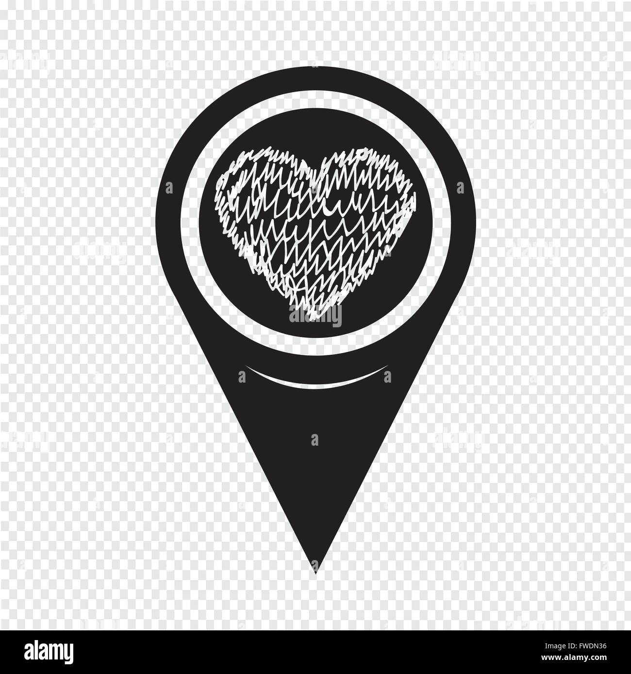 Map Pointer Heart Icon Stock Vector Image & Art - Alamy
