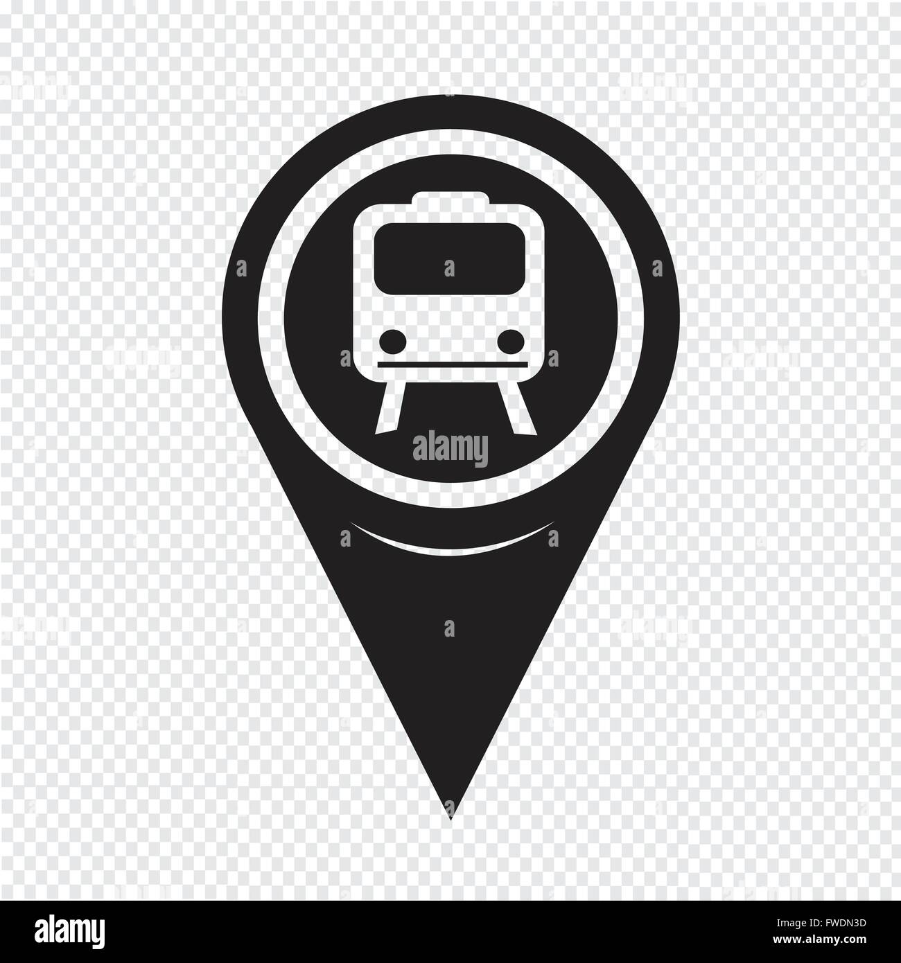 Map Pointer Train Icon Stock Vector Image & Art - Alamy