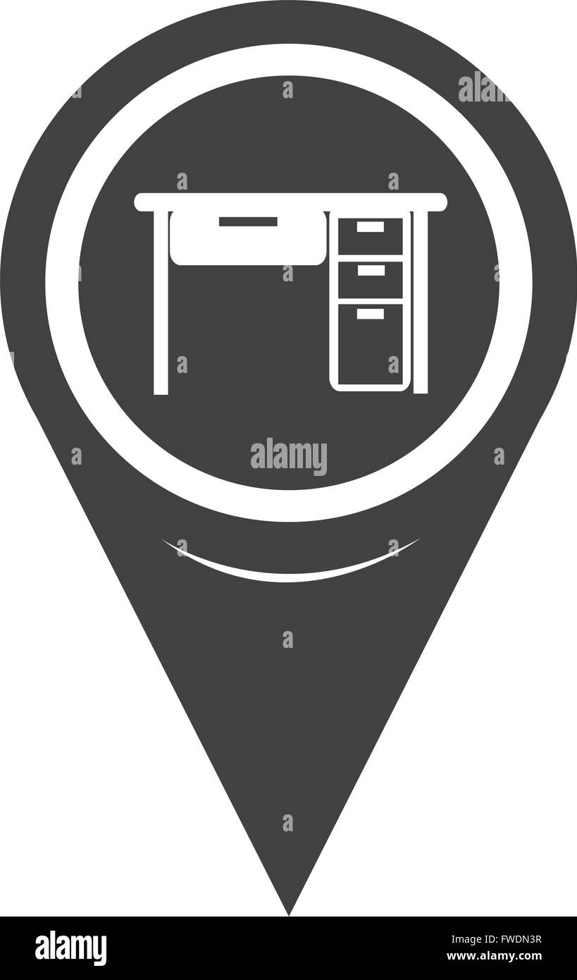 Map Pointer Table Office Icon Stock Vector Image & Art - Alamy