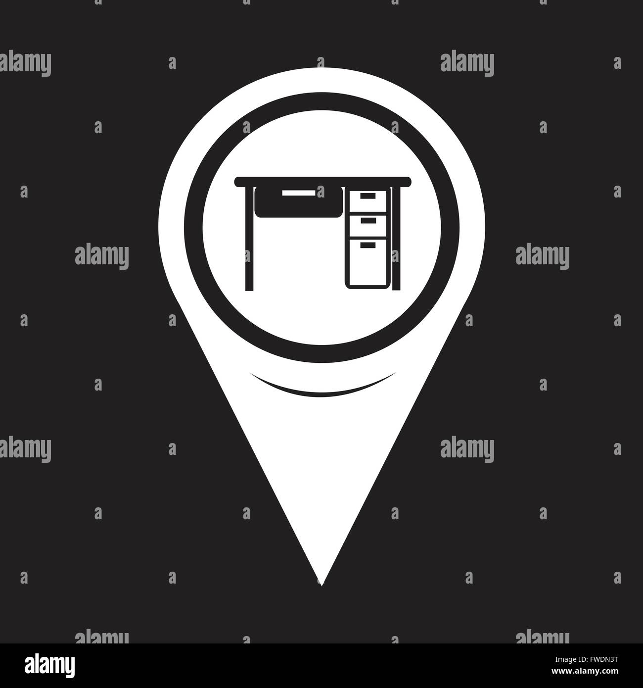 Map Pointer Table Office Icon Stock Vector Image & Art - Alamy