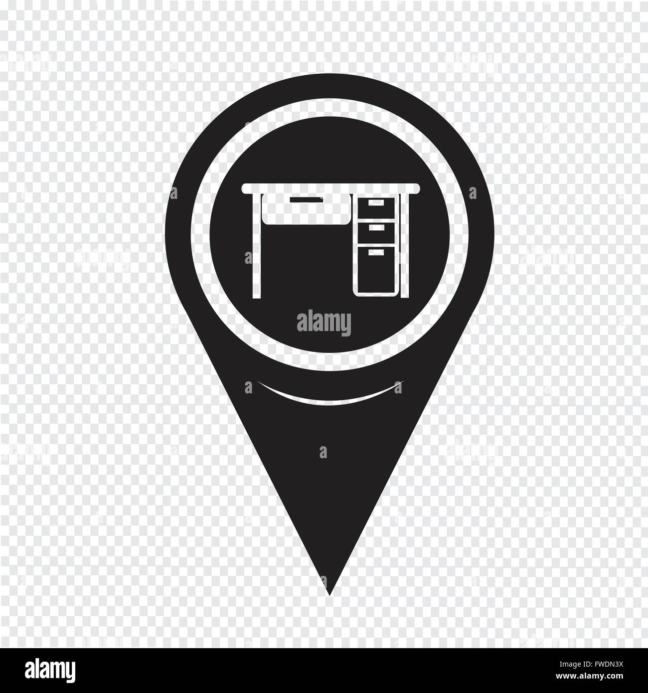 Map Pointer Table Office Icon Stock Vector Image & Art - Alamy