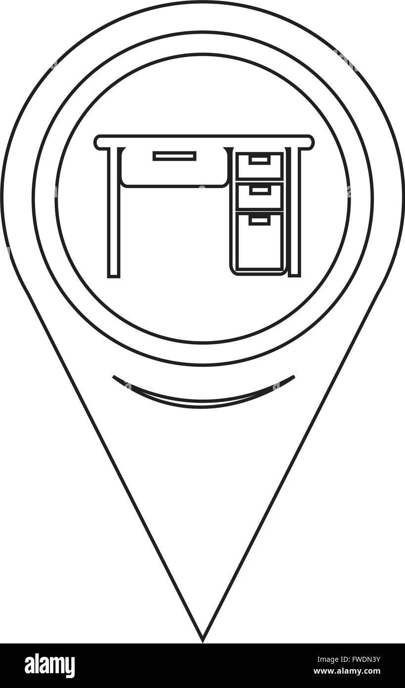 Map Pointer Table Office Icon Stock Vector Image & Art - Alamy