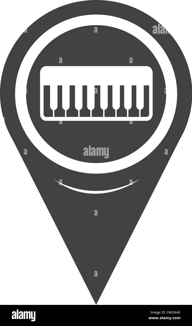 Map Pointer music Icon Stock Vector Image & Art - Alamy