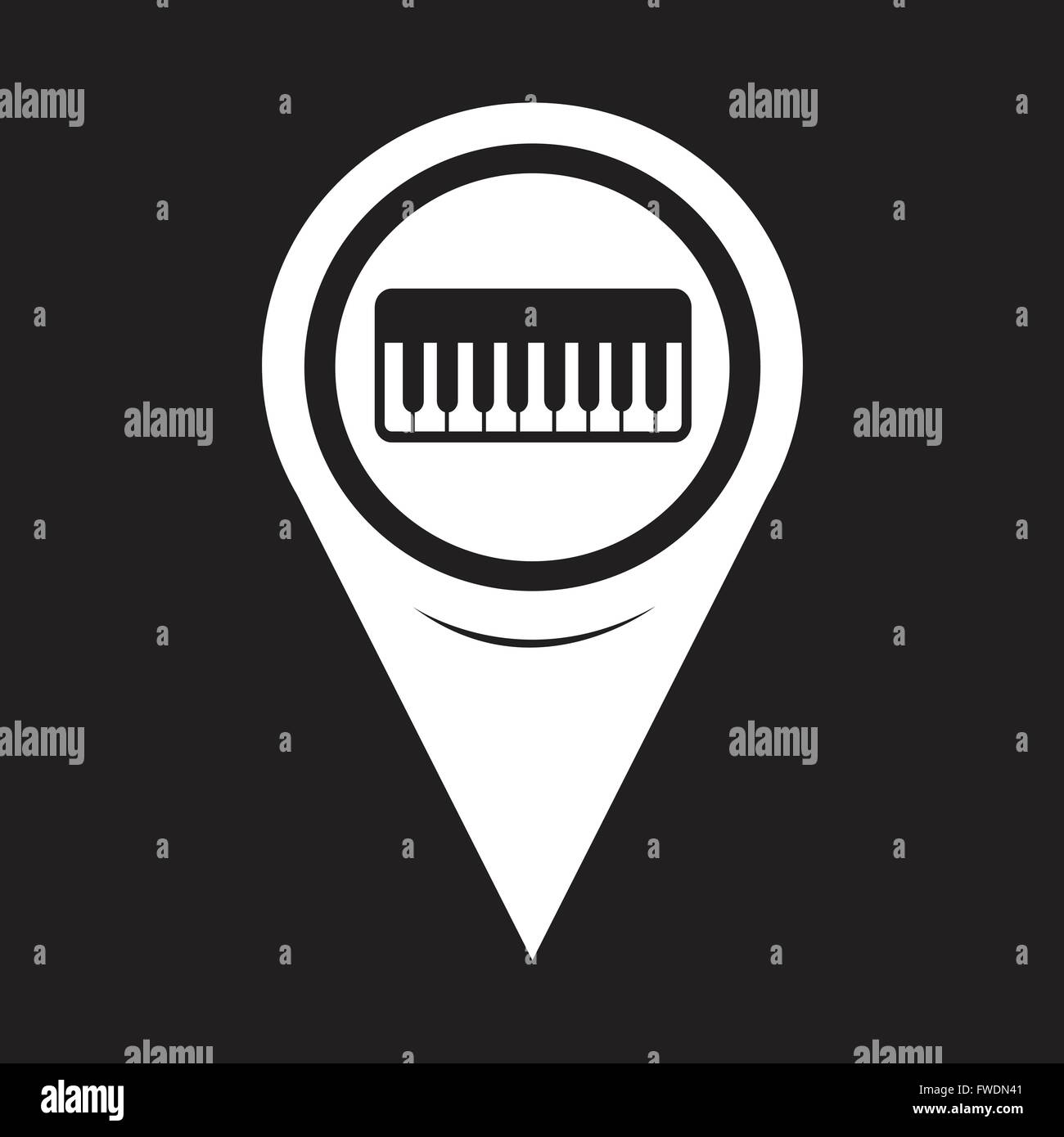 Map Pointer music Icon Stock Vector Image & Art - Alamy