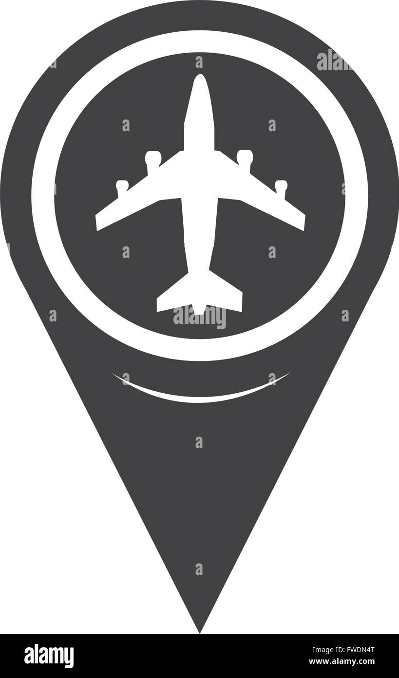 Map Pointer Plane Icon Stock Vector Image & Art - Alamy
