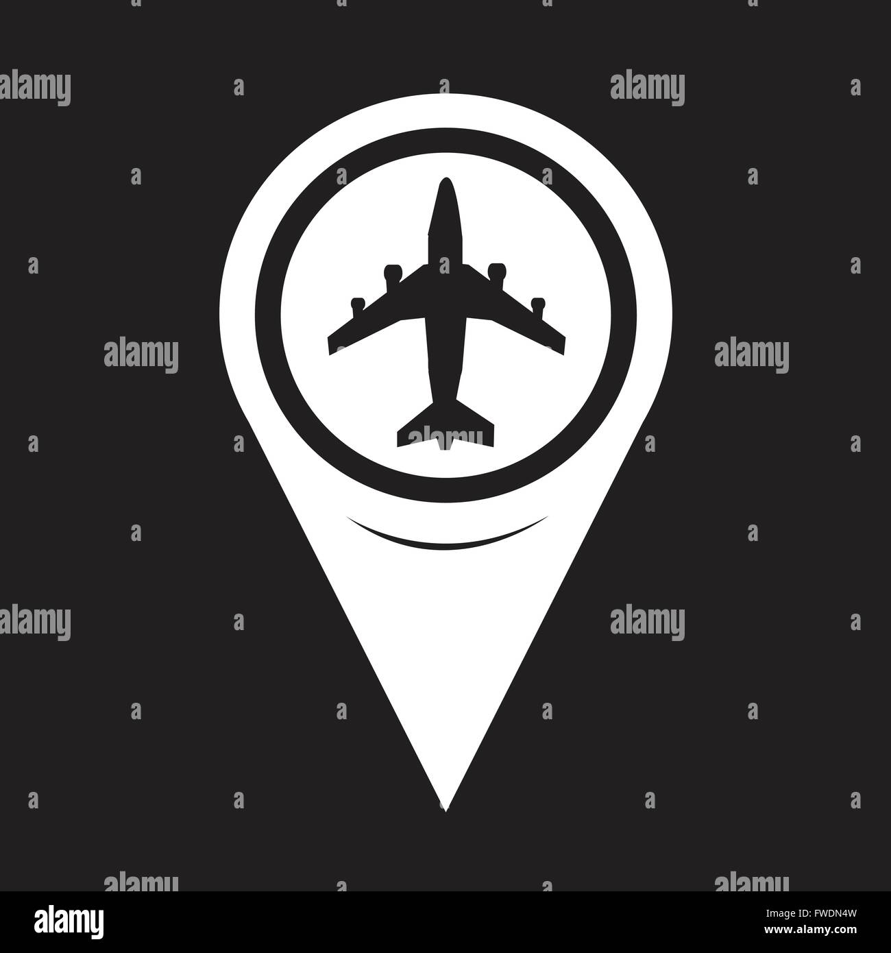 Map Pointer Plane Icon Stock Vector Image & Art - Alamy