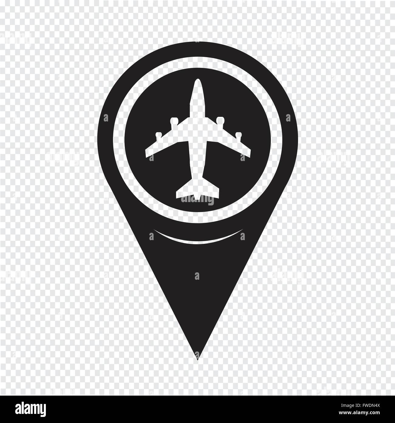 Map mark icon plane hi-res stock photography and images - Alamy