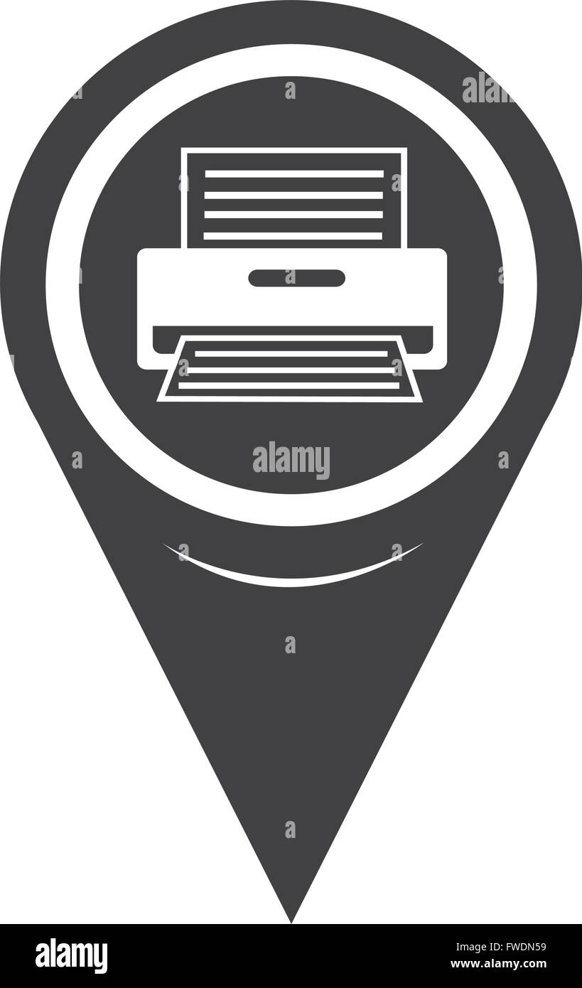 Map Pointer Printer Icon Stock Vector Image & Art - Alamy