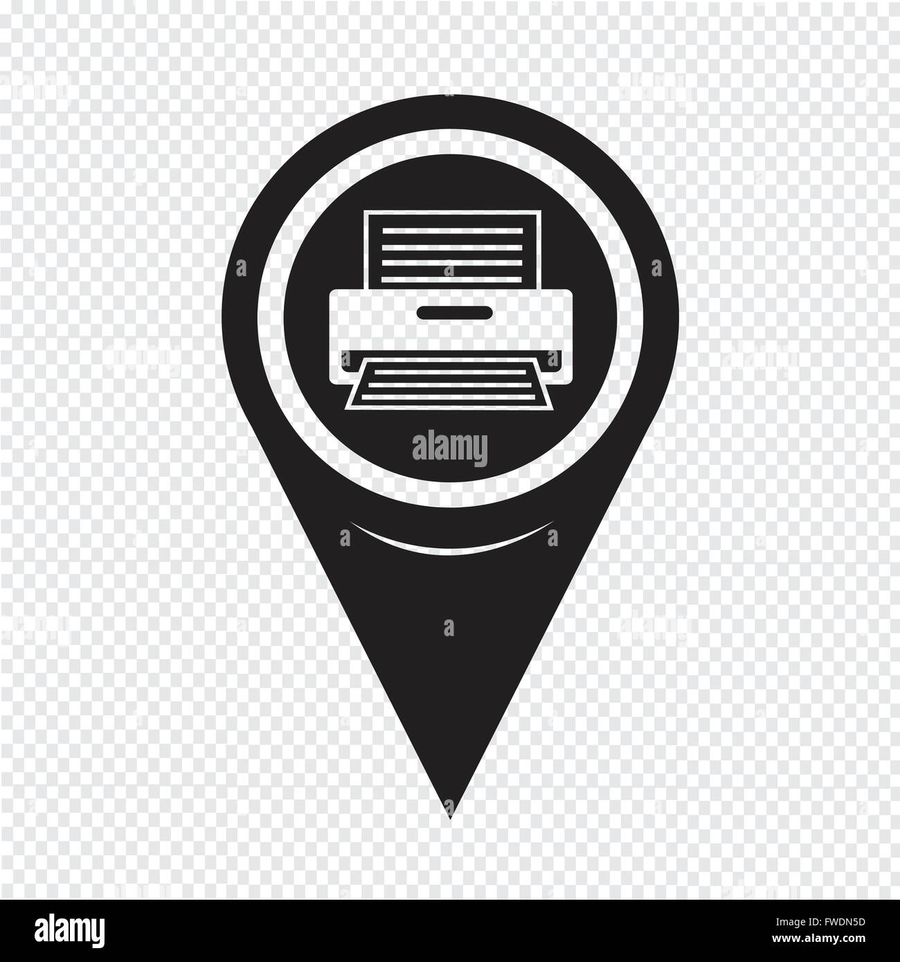 Map Pointer Printer Icon Stock Vector Image & Art - Alamy
