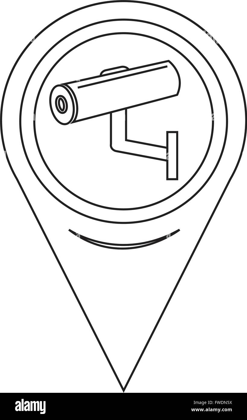 Security camera observation sign Black and White Stock Photos & Images ...