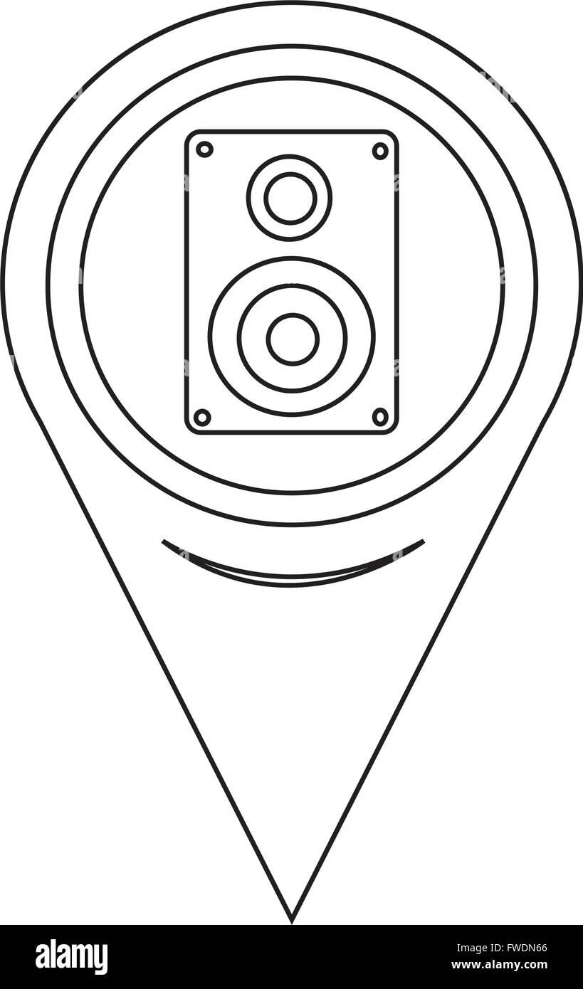 Map Pointer Audio speakers icon Stock Vector Image & Art - Alamy