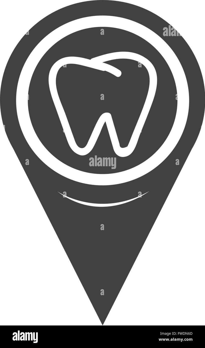 Map Pointer Tooth Icon Stock Vector Image & Art - Alamy