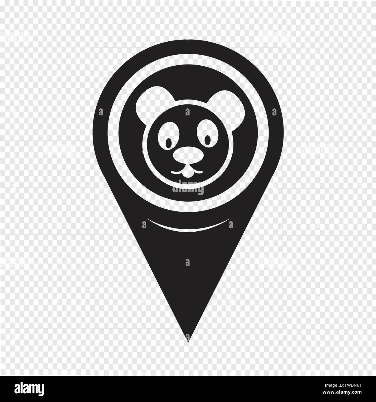 Map Pointer Panda Icon Stock Vector Image & Art - Alamy