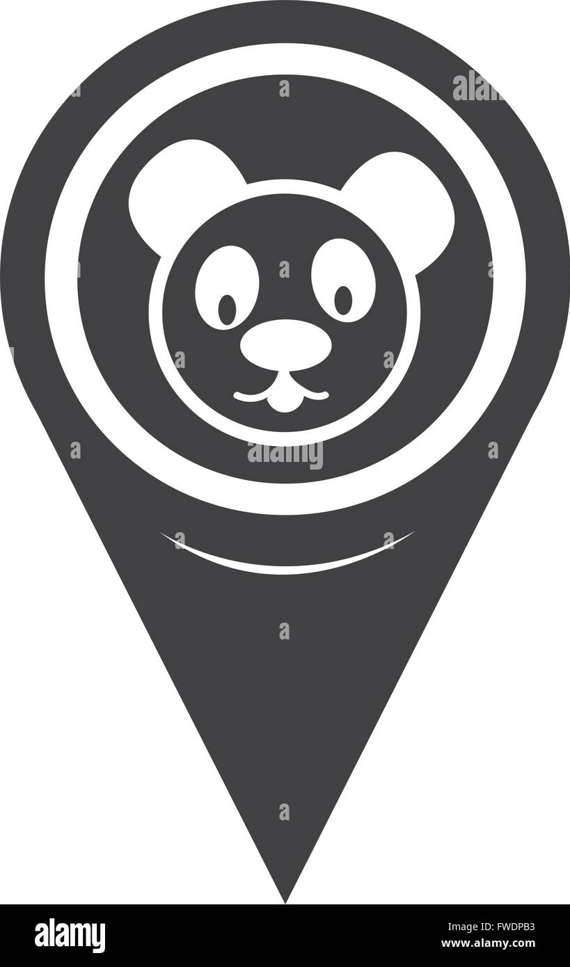 Map Pointer Panda Icon Stock Vector Image & Art - Alamy