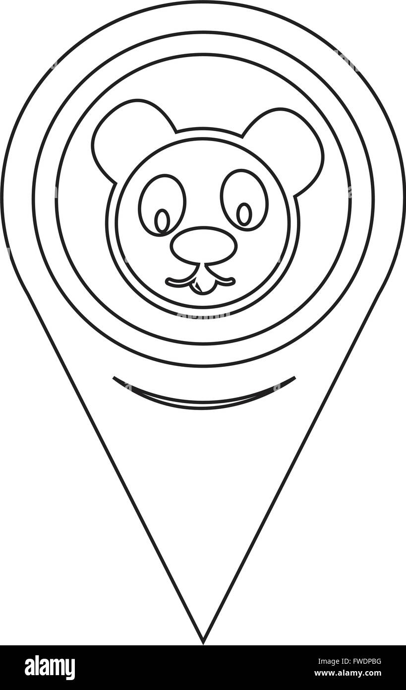 Map Pointer Panda Icon Stock Vector Image & Art - Alamy