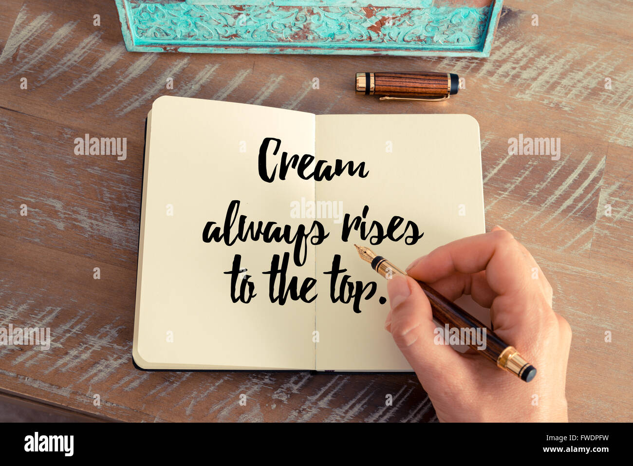 Inspiration attitude cream always rises to the top hi-res stock ...