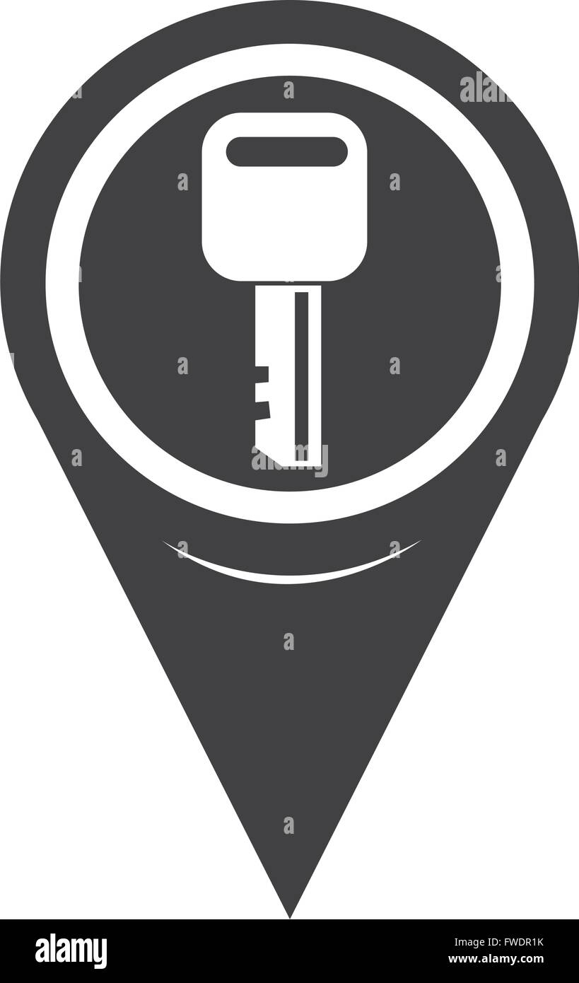 Map Pointer Key Icon Stock Vector Image & Art - Alamy