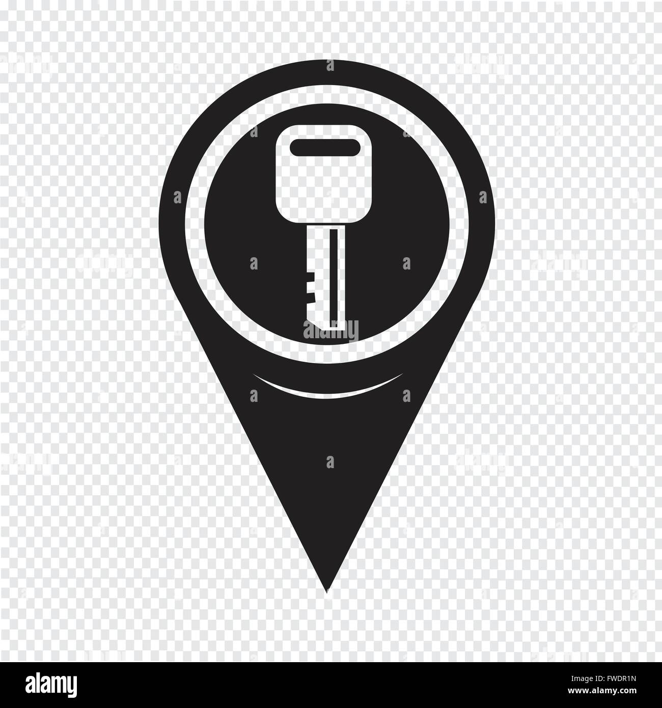 Map Pointer Key Icon Stock Vector Image & Art - Alamy