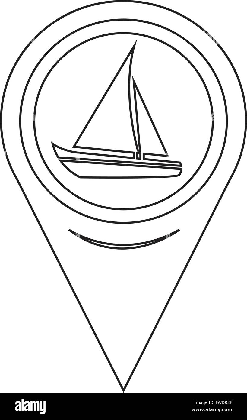 Map Pointer Sailing Boat Icon Stock Vector Image & Art - Alamy