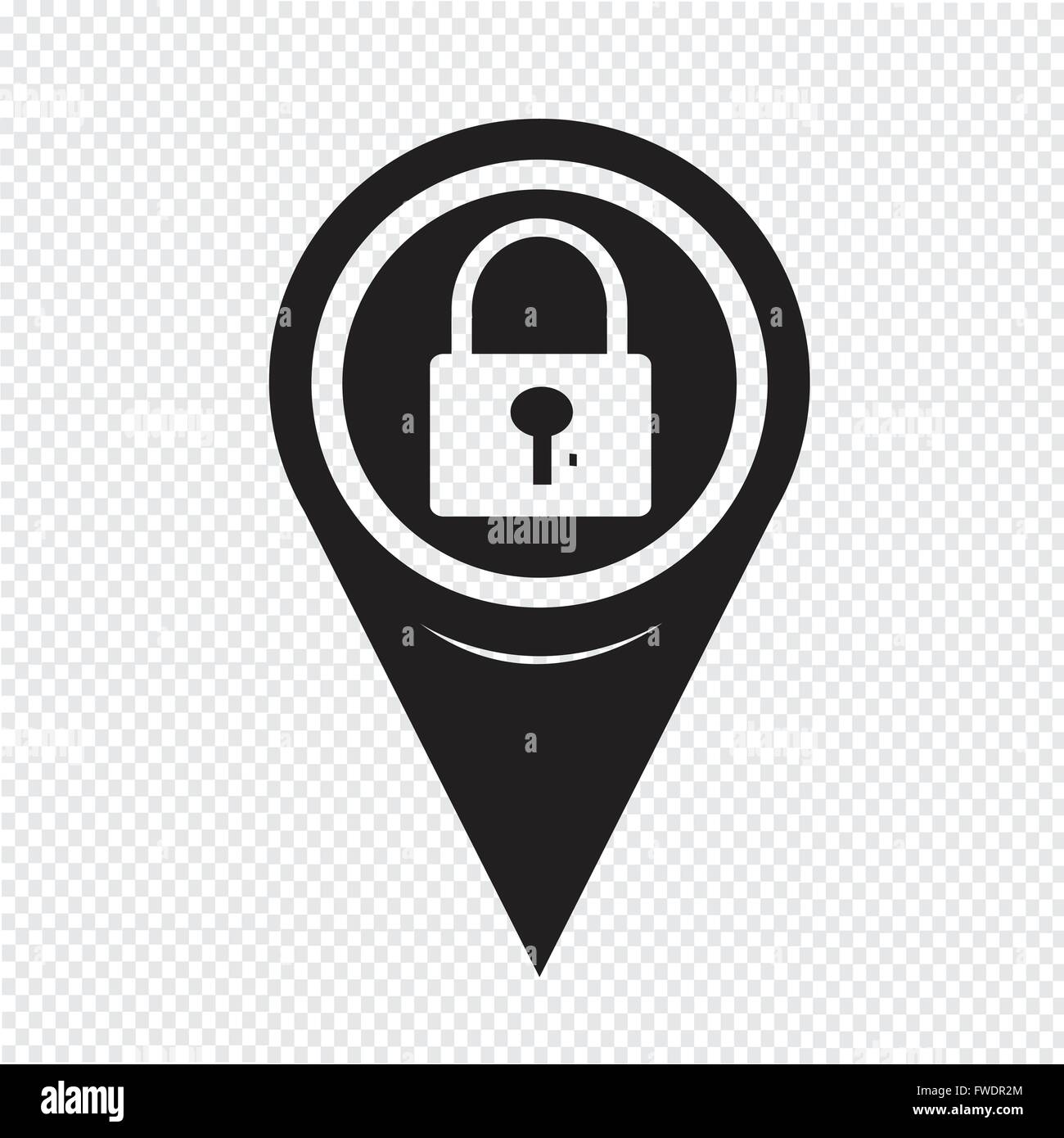 Map Pointer Lock Icon Stock Vector Image & Art - Alamy