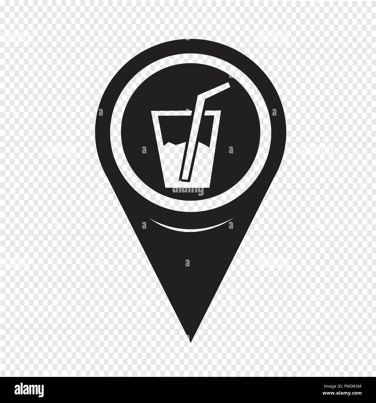 Map Pointer Drink Icon Stock Vector Image & Art - Alamy