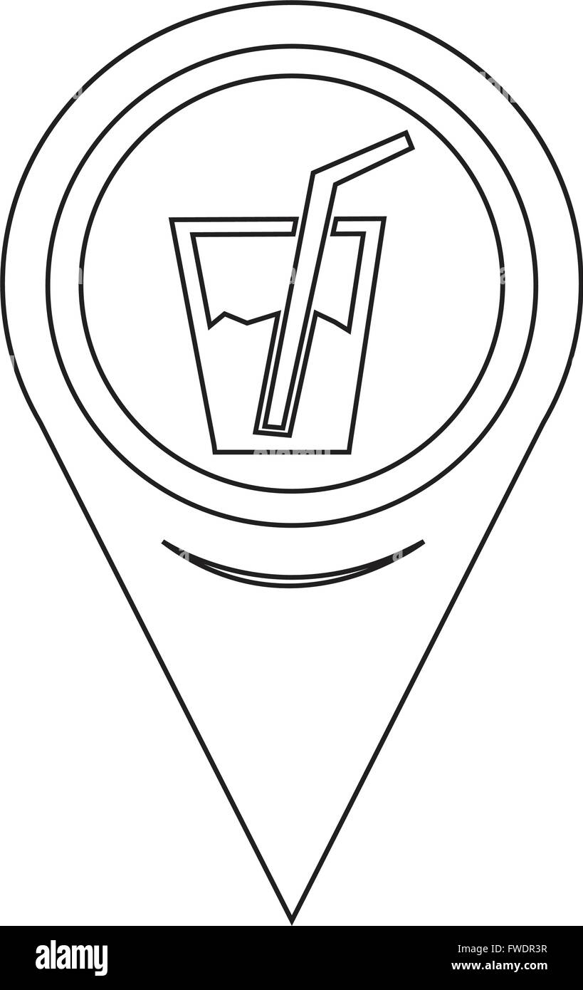 Map pin cafe Black and White Stock Photos & Images - Alamy