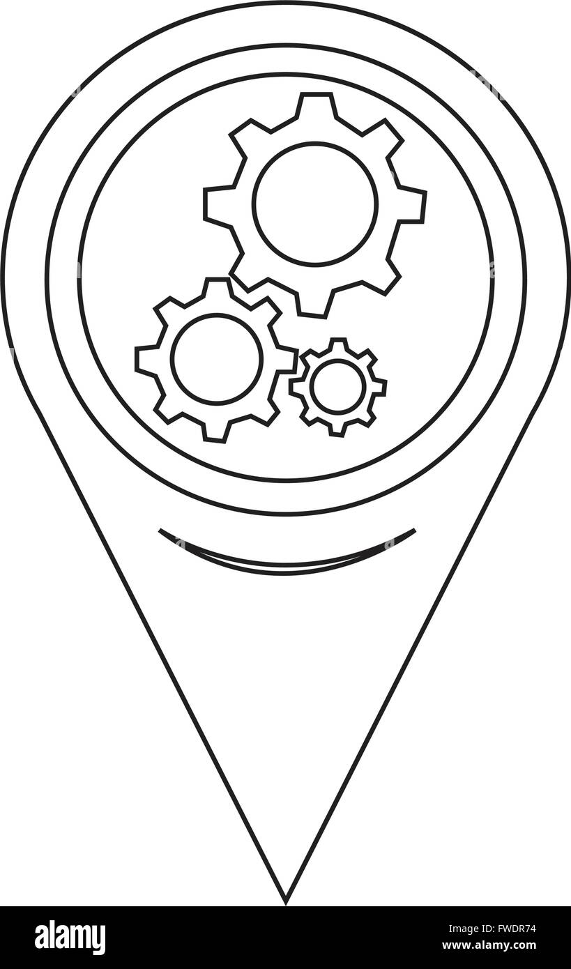 Map Pointer Gear Icon Stock Vector Image & Art - Alamy