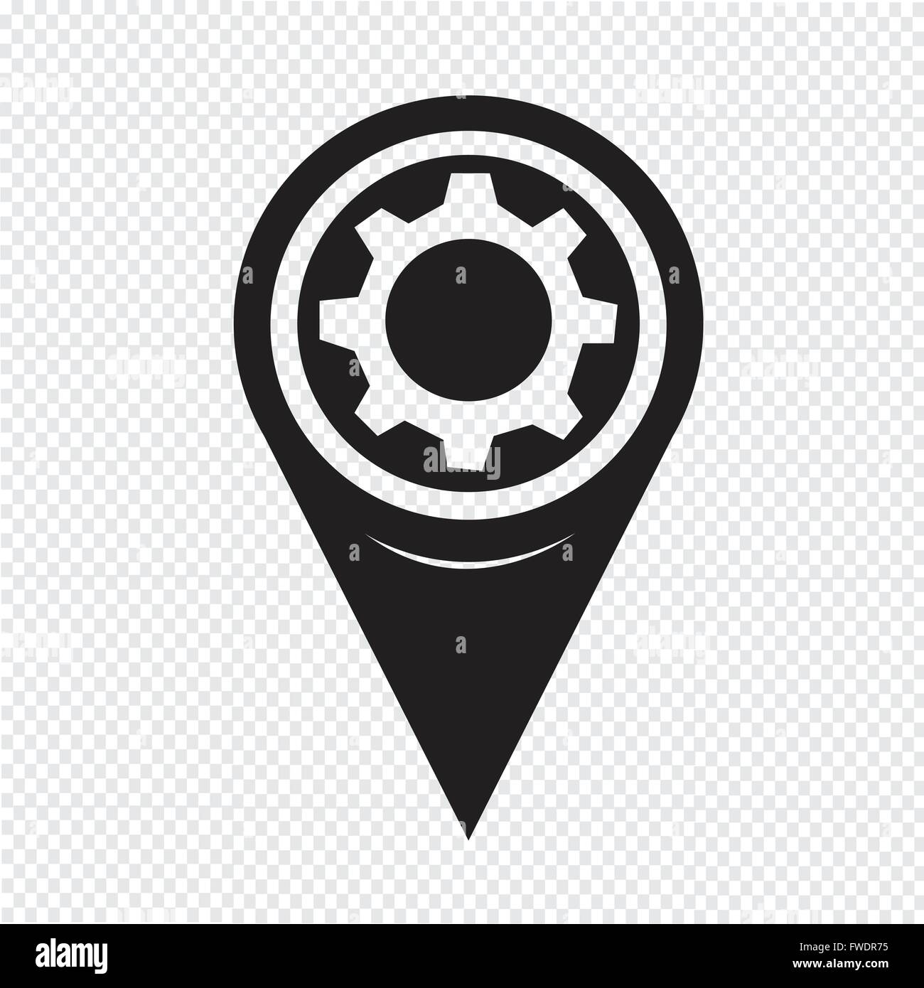 Map Pointer Gear Icon Stock Vector Image & Art - Alamy