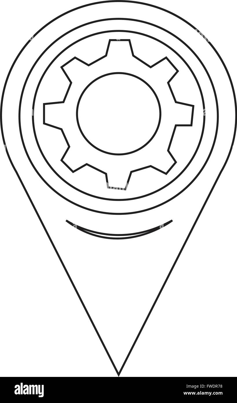 Map Pointer Gear Icon Stock Vector Image & Art - Alamy