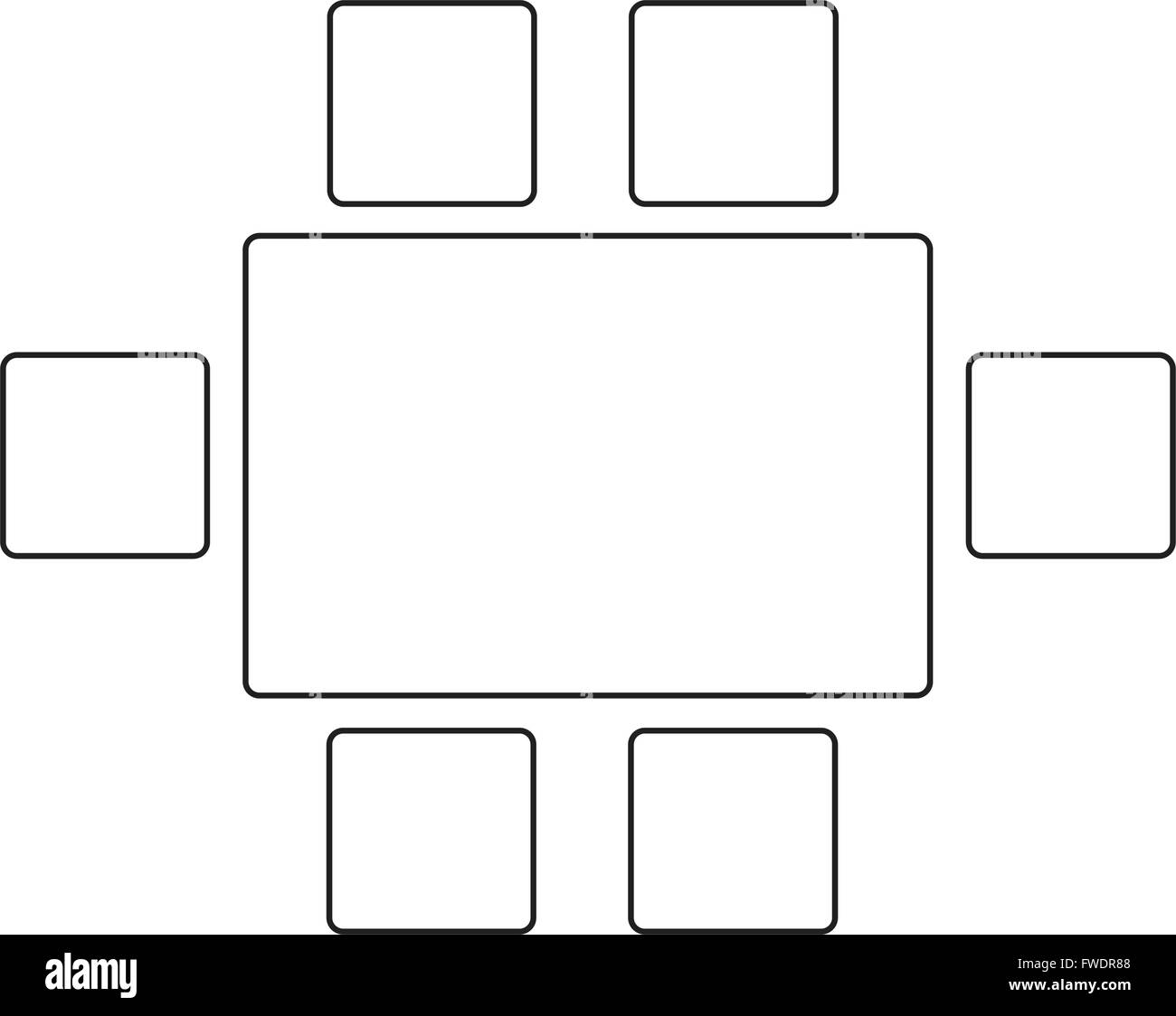 Top View Dinning Furniture Icon Stock Vector Image & Art - Alamy