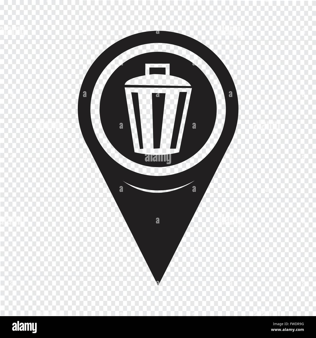 Map pointer bin icon hi-res stock photography and images - Alamy