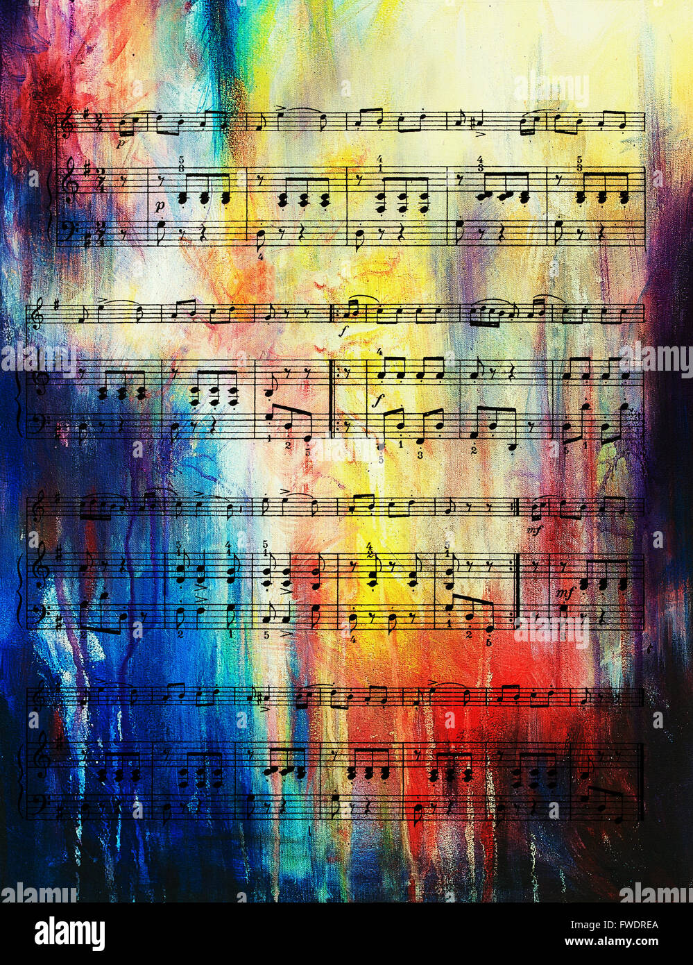 old music note and vintage effect, musical background Stock Photo - Alamy