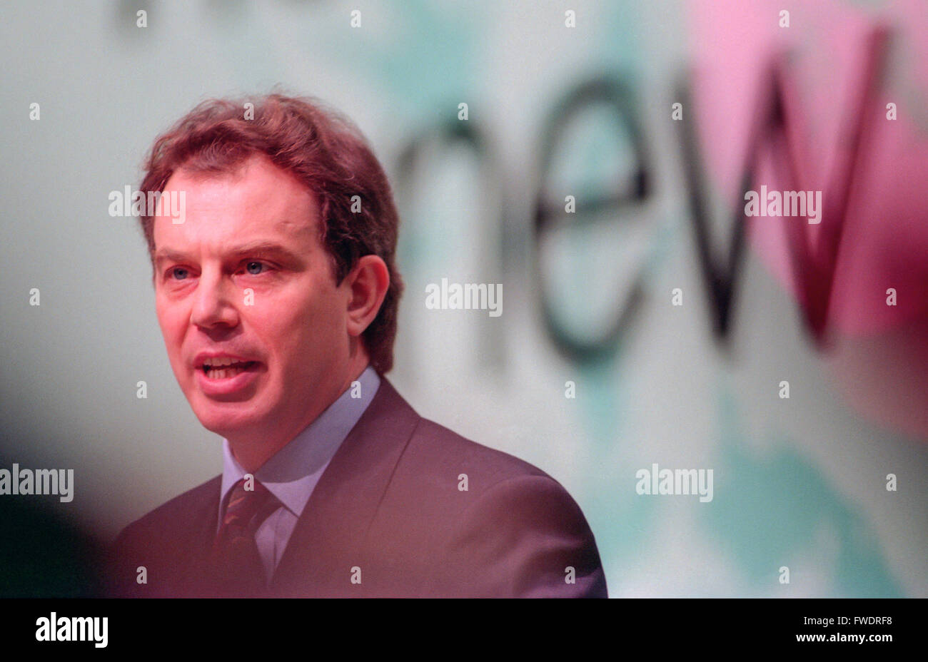 Tony Blair at the Labour Party Conference, Brighton 1997 Stock Photo ...