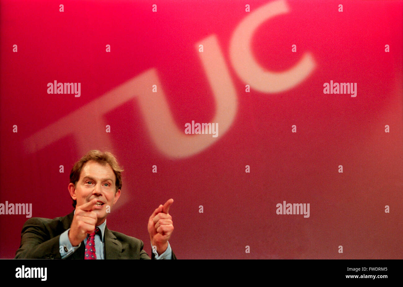 Tony Blair at the TUC Conference in Brighton in 1997 Stock Photo - Alamy