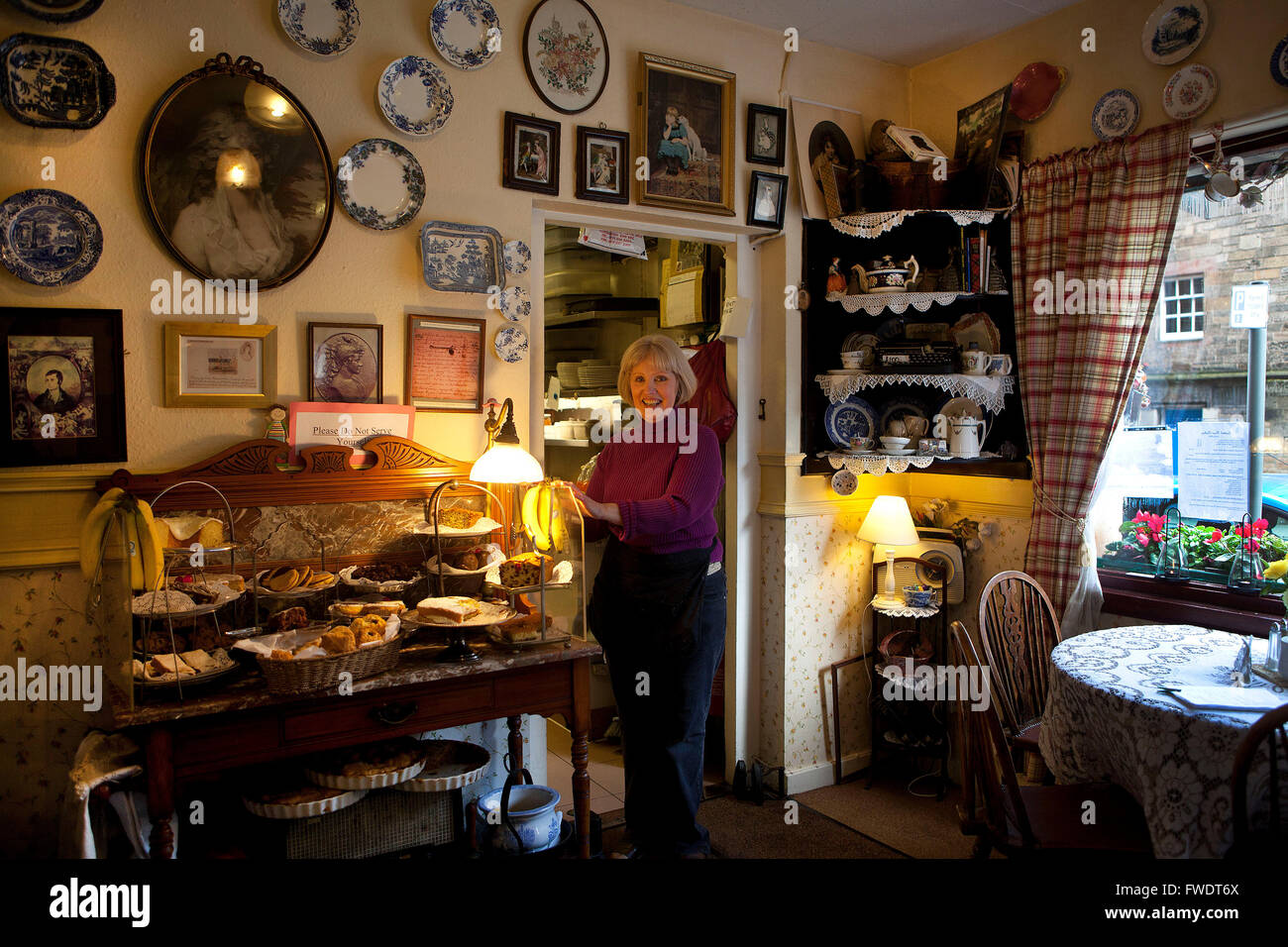Edinburgh,Scotland: Waitress Bernadette Gilbert at Clarinda's Cafe on ...