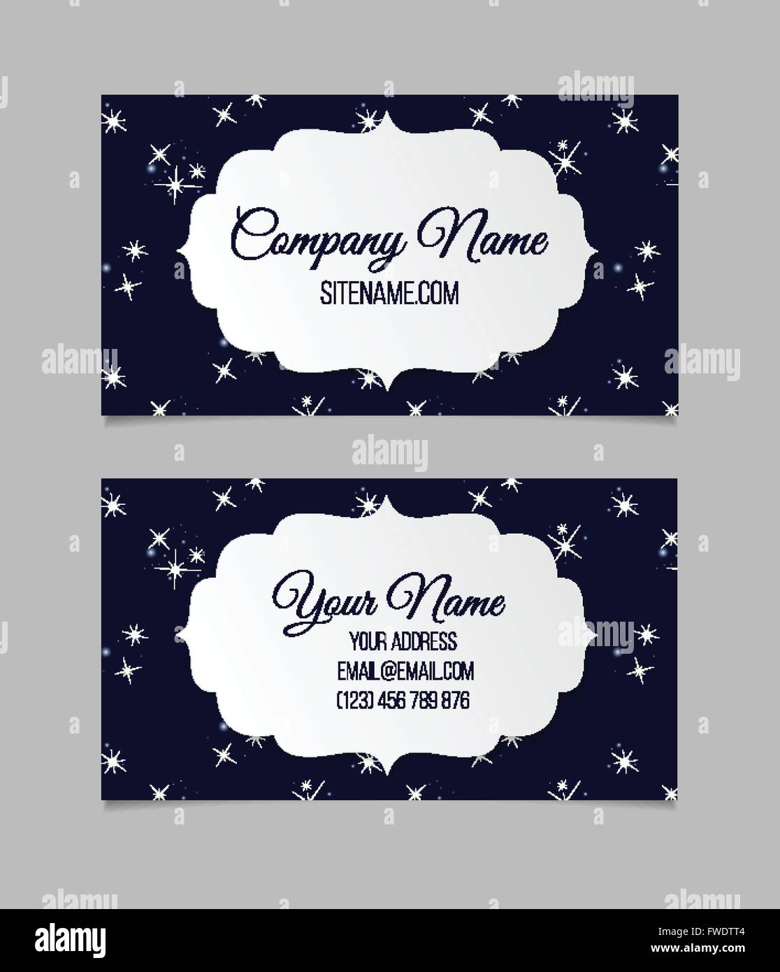Business card template with stars Stock Vector Image & Art - Alamy