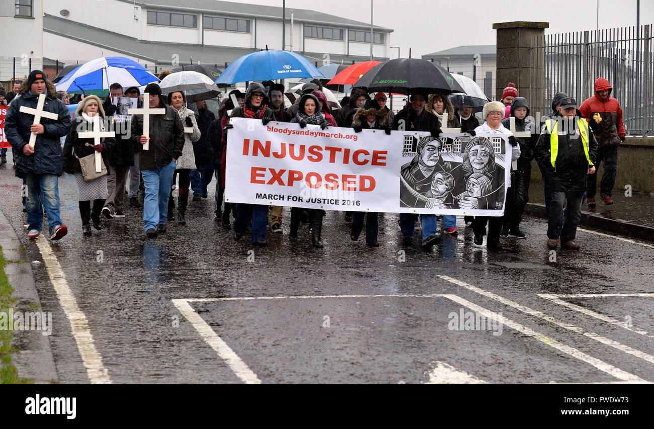 March in Londonderry Northern Ireland commemorating the 44th ...