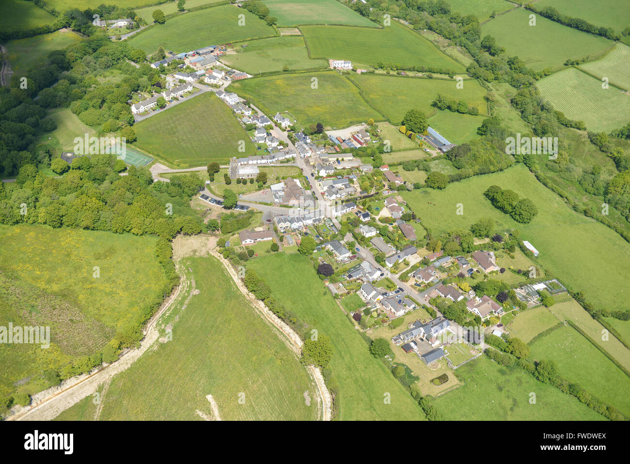 An aerial view of the Devon village of Rackenford and surrounding ...