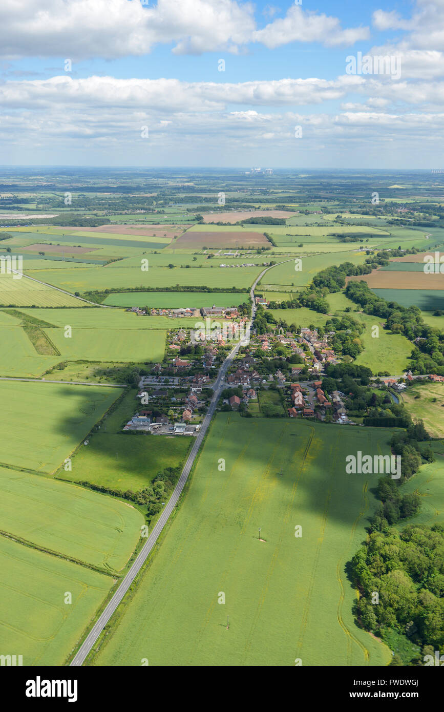An aerial view of the Nottinghamshire village of Oldcotes and ...