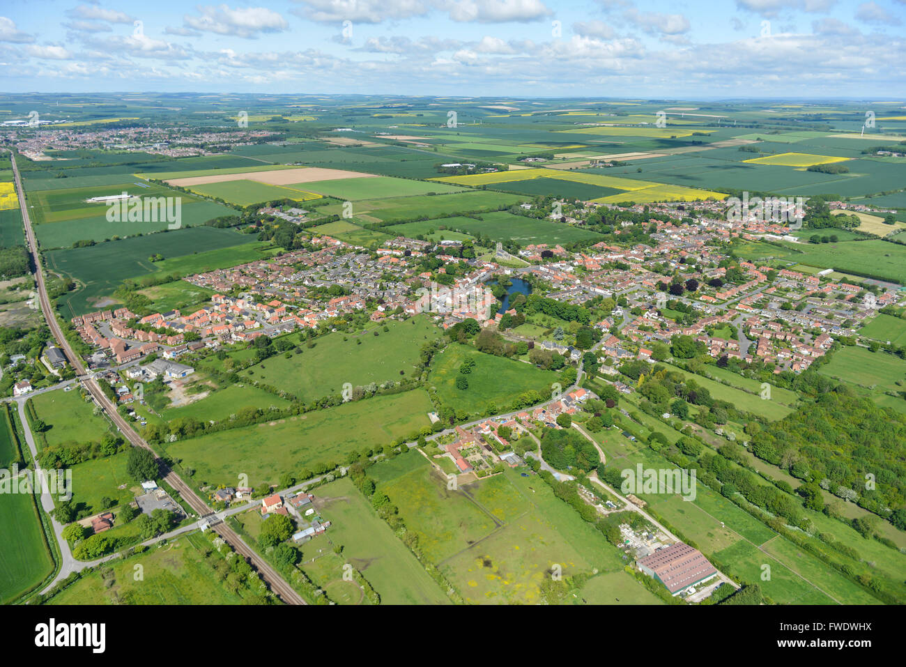 An aerial view of the village of Nafferton and surrounding East ...