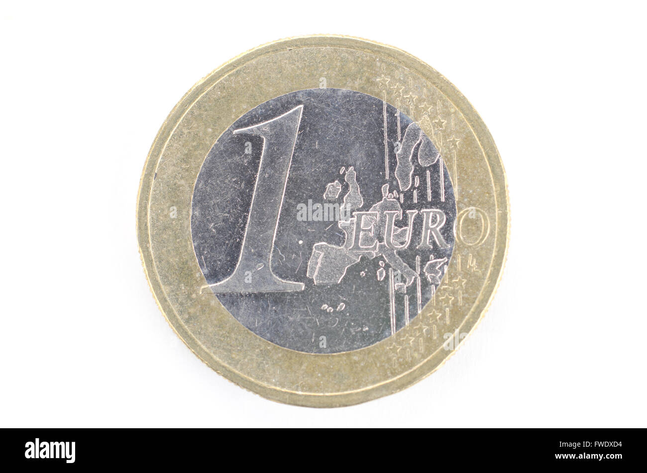A singe one euro coin isolated on a white background Stock Photo - Alamy