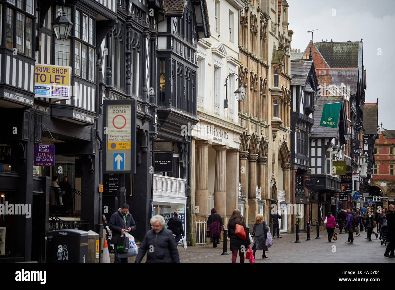 Chester Eastgate Street tudor shops Town centre historic Roman market ...