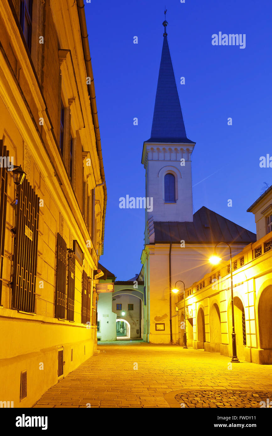 Church and historic architecture in the centre of Kosice city in ...
