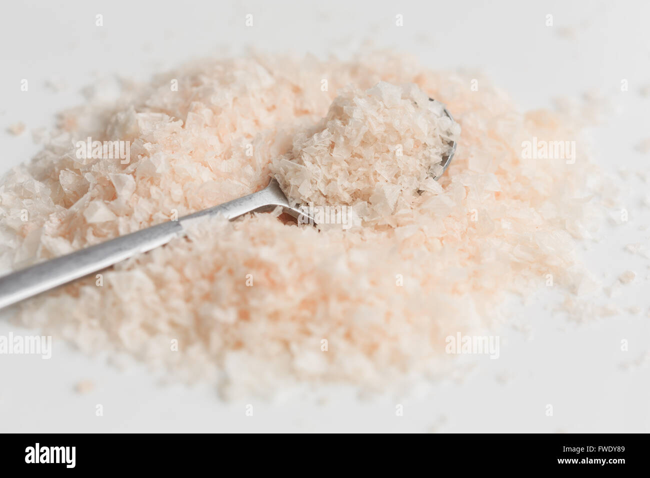 Murray river salt on spoon Stock Photo - Alamy