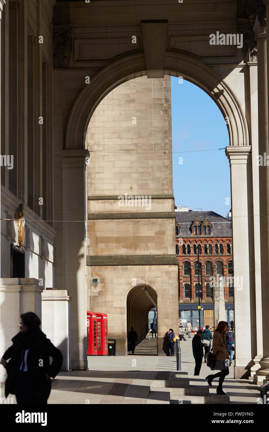 Manchester Central library entrance arches Stock Photo - Alamy
