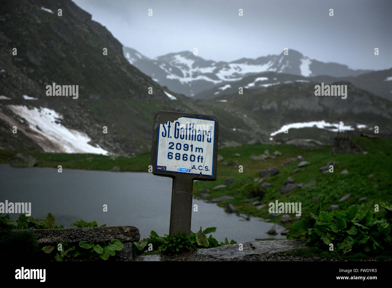 St Gotthard Pass, Switzerland. June 2015The St Gotthard Pass summit ...