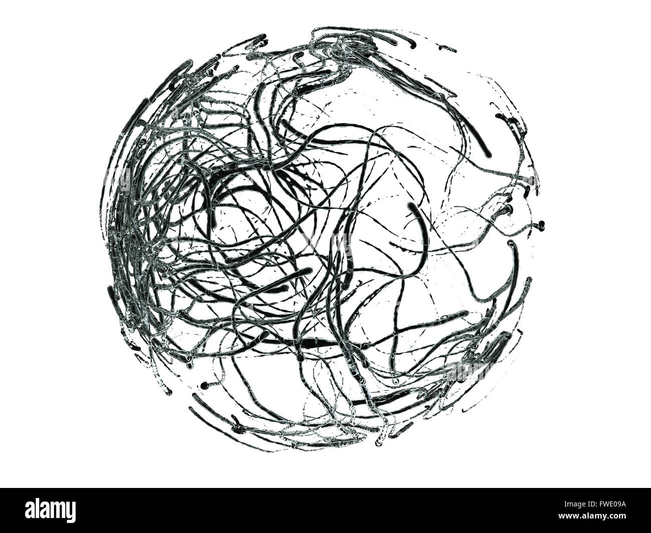 Liquid drops flow mixing and formation isolated on white Stock Photo ...