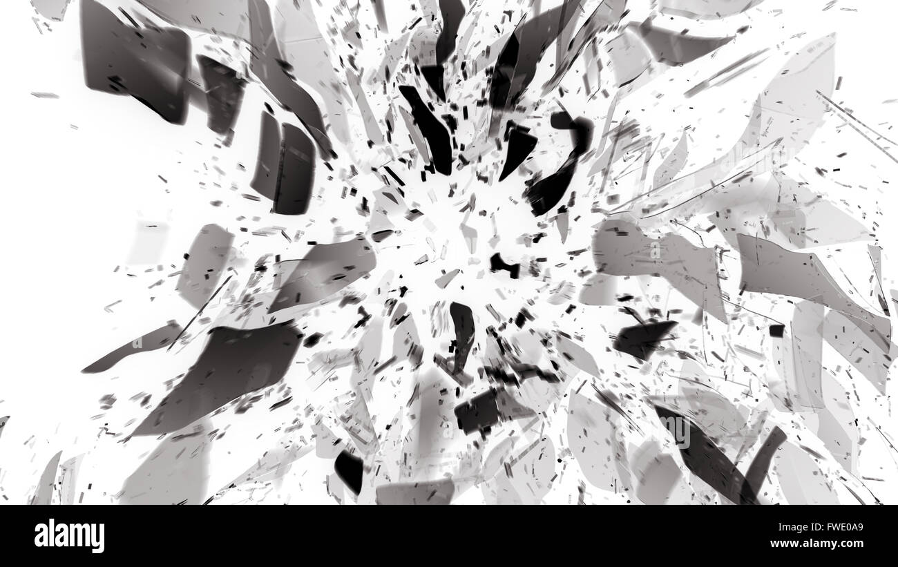 Shattered glass on white with motion blur. Large resolution Stock Photo ...