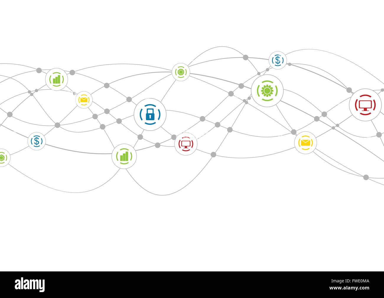 Social communication network wavy background. Vector design Stock ...